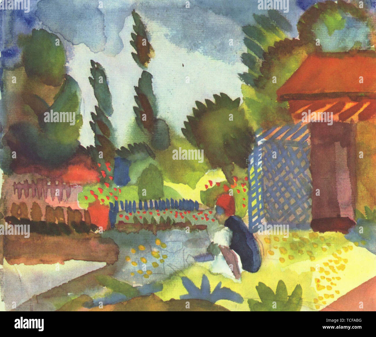 August Macke - Tunis Landscape With Sedentary Arabs 1914 Stock Photo ...