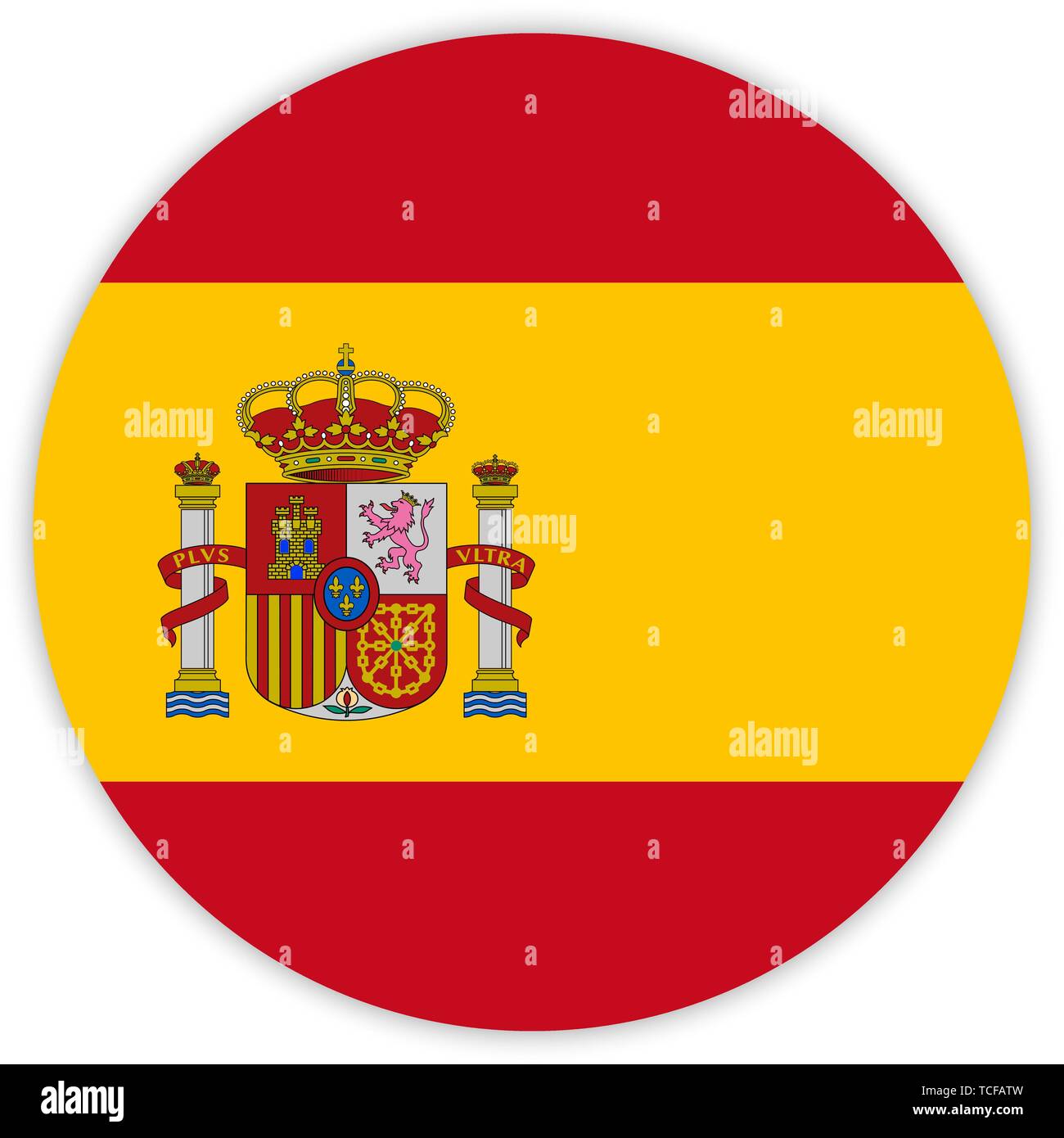 Simple round flag of Spain . Template for your design . Template for ...