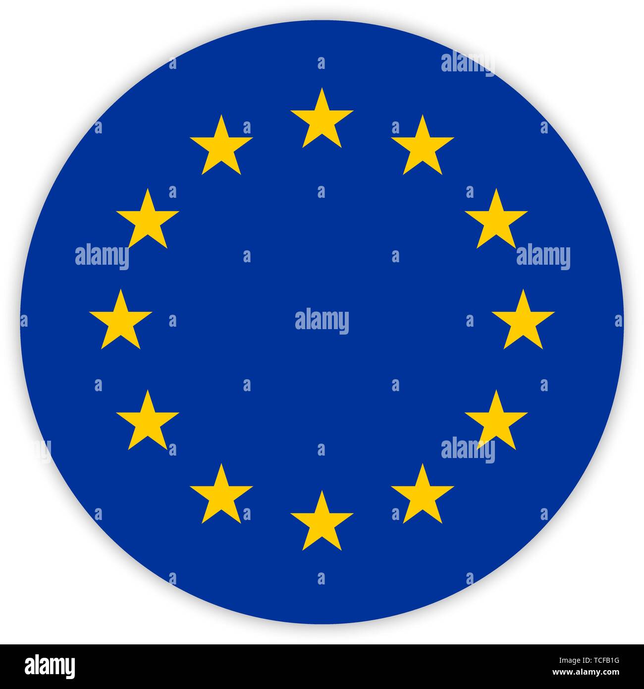 Simple round flag of European Union . Template for your design ...