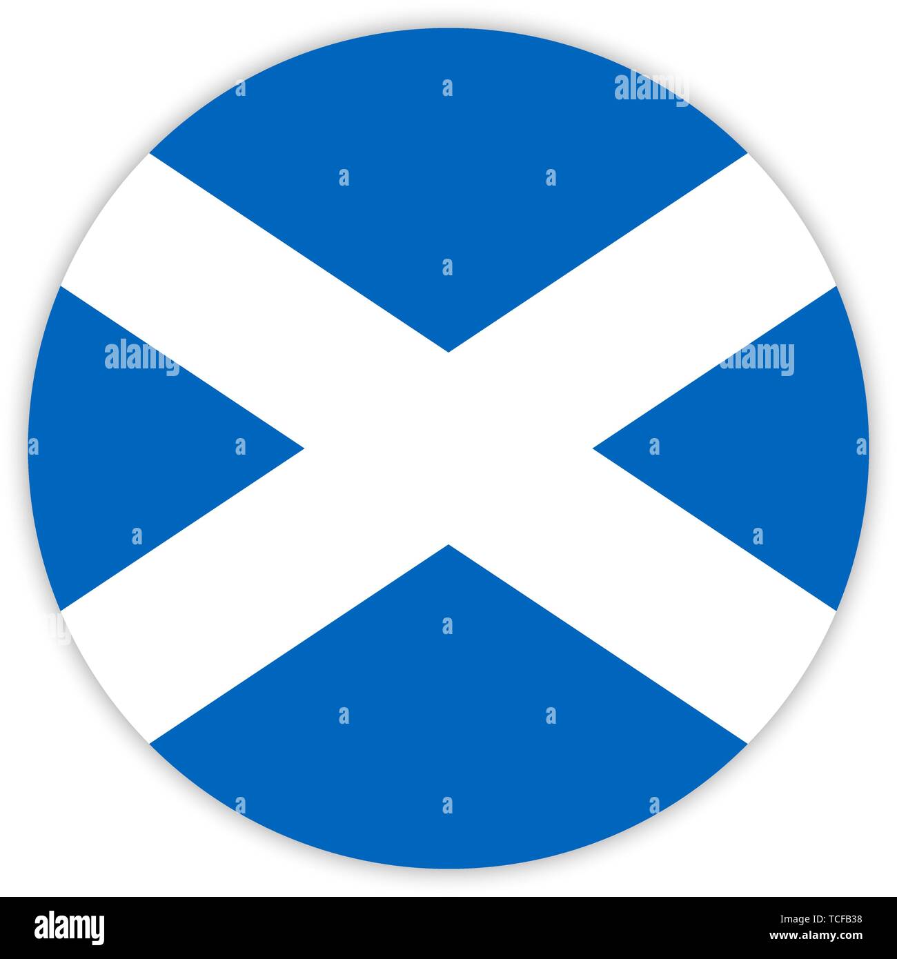 Simple round flag of Scotland . Template for your design . Template for ...