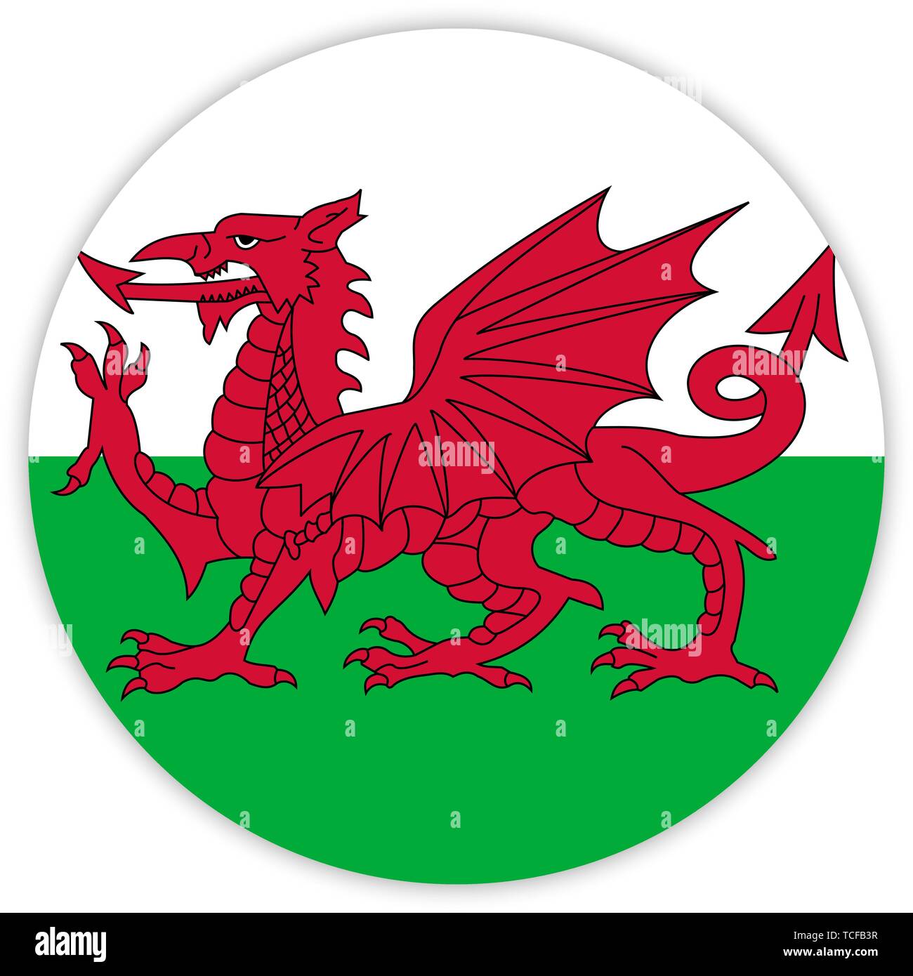 Simple round flag of Wales . Template for your design . Template for ...