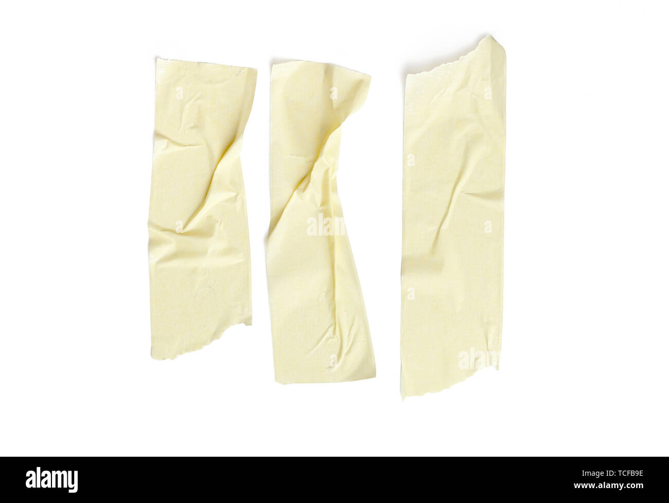 collection of various adhesive tape pieces on white background Stock ...