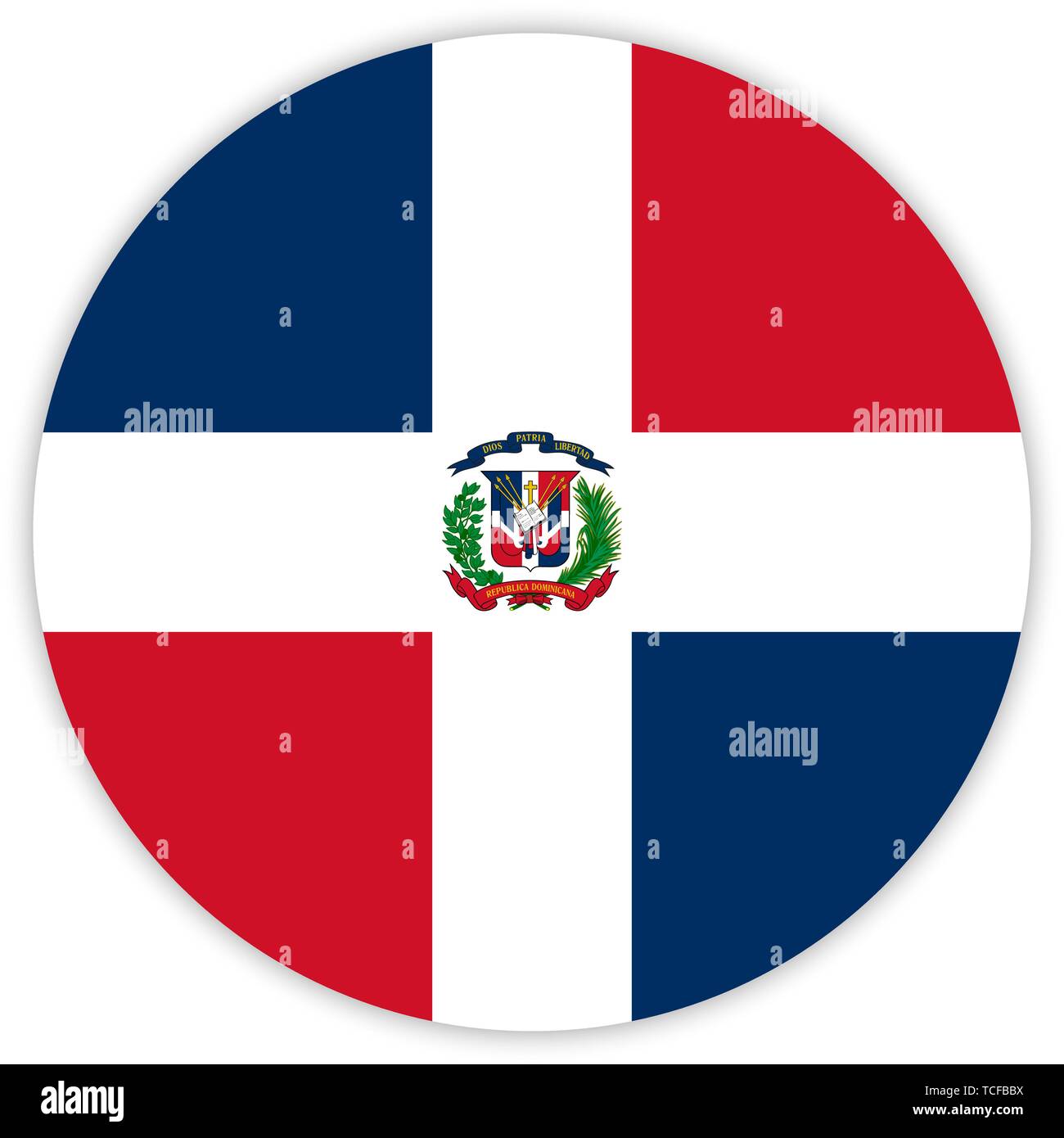 Simple round flag of Dominican Republic . Template for your design ...