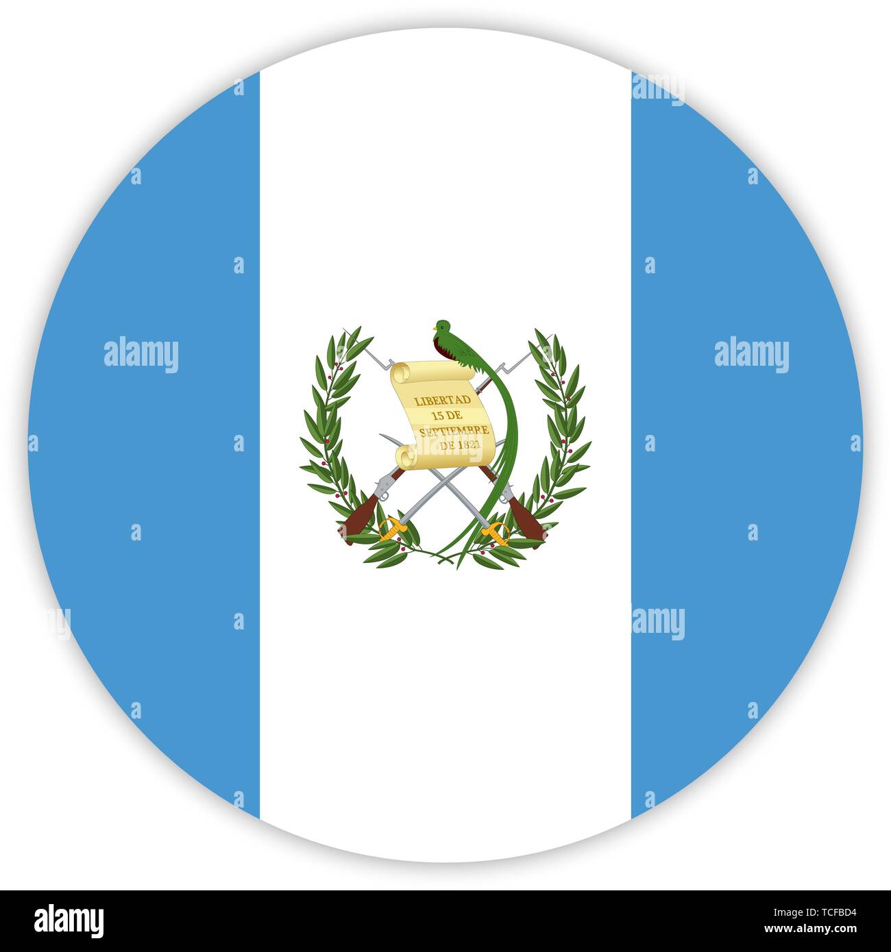 Simple round flag of Guatemala . Template for your design . Template ...