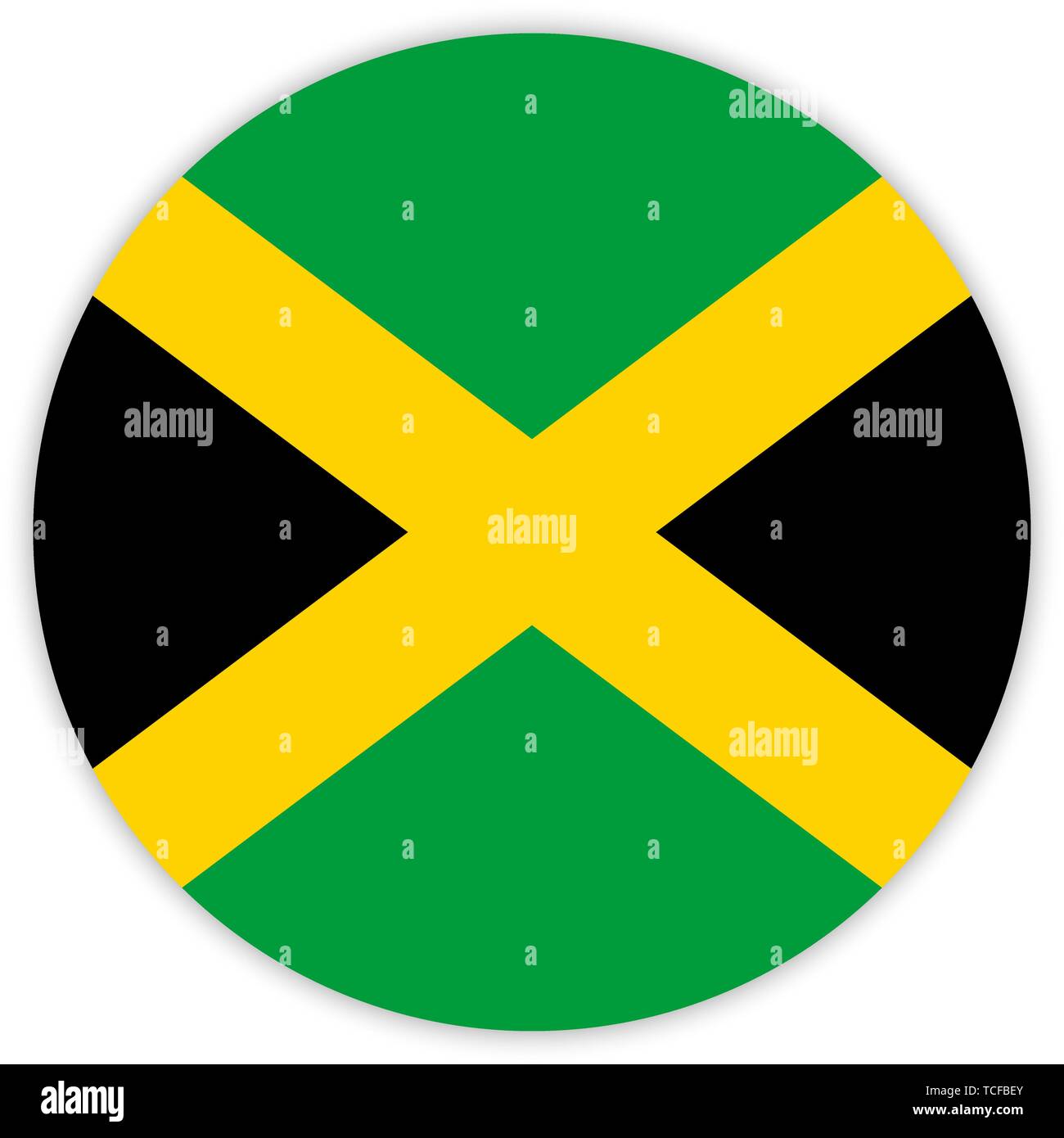 Simple round flag of Jamaica . Template for your design . Template for ...