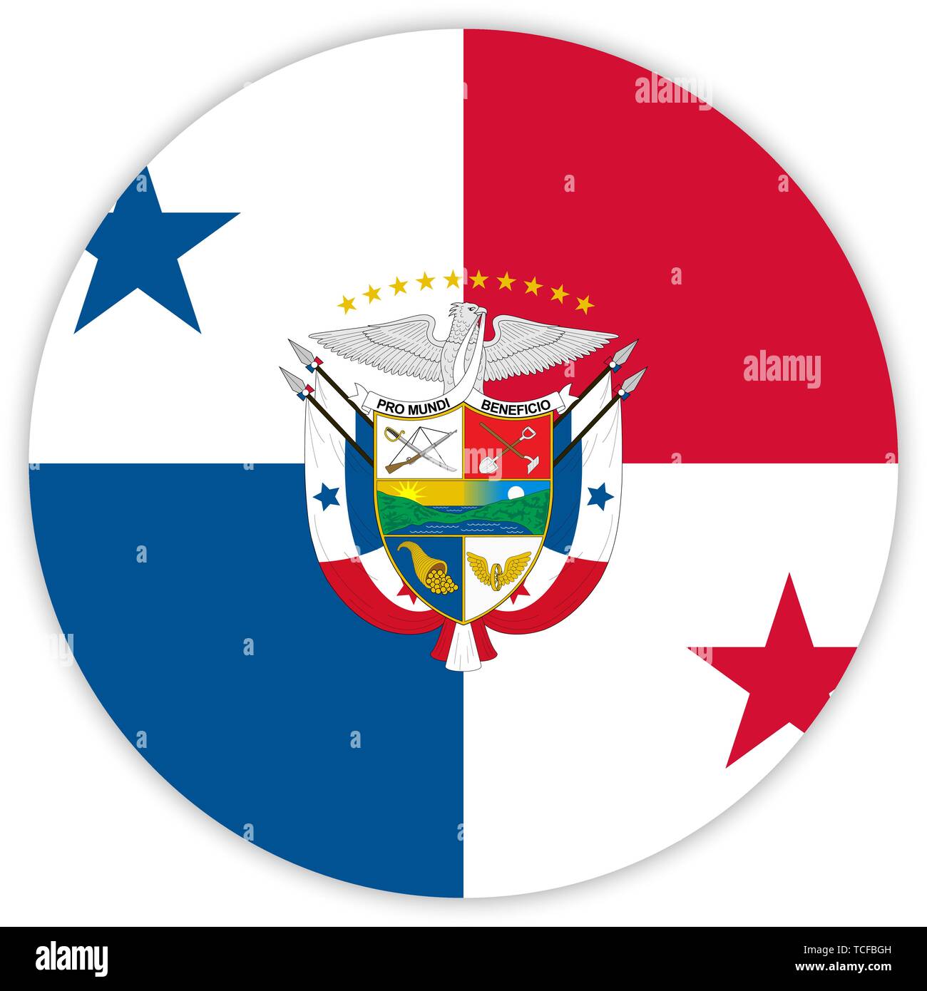 Simple round flag of Panama . Template for your design . Template for ...