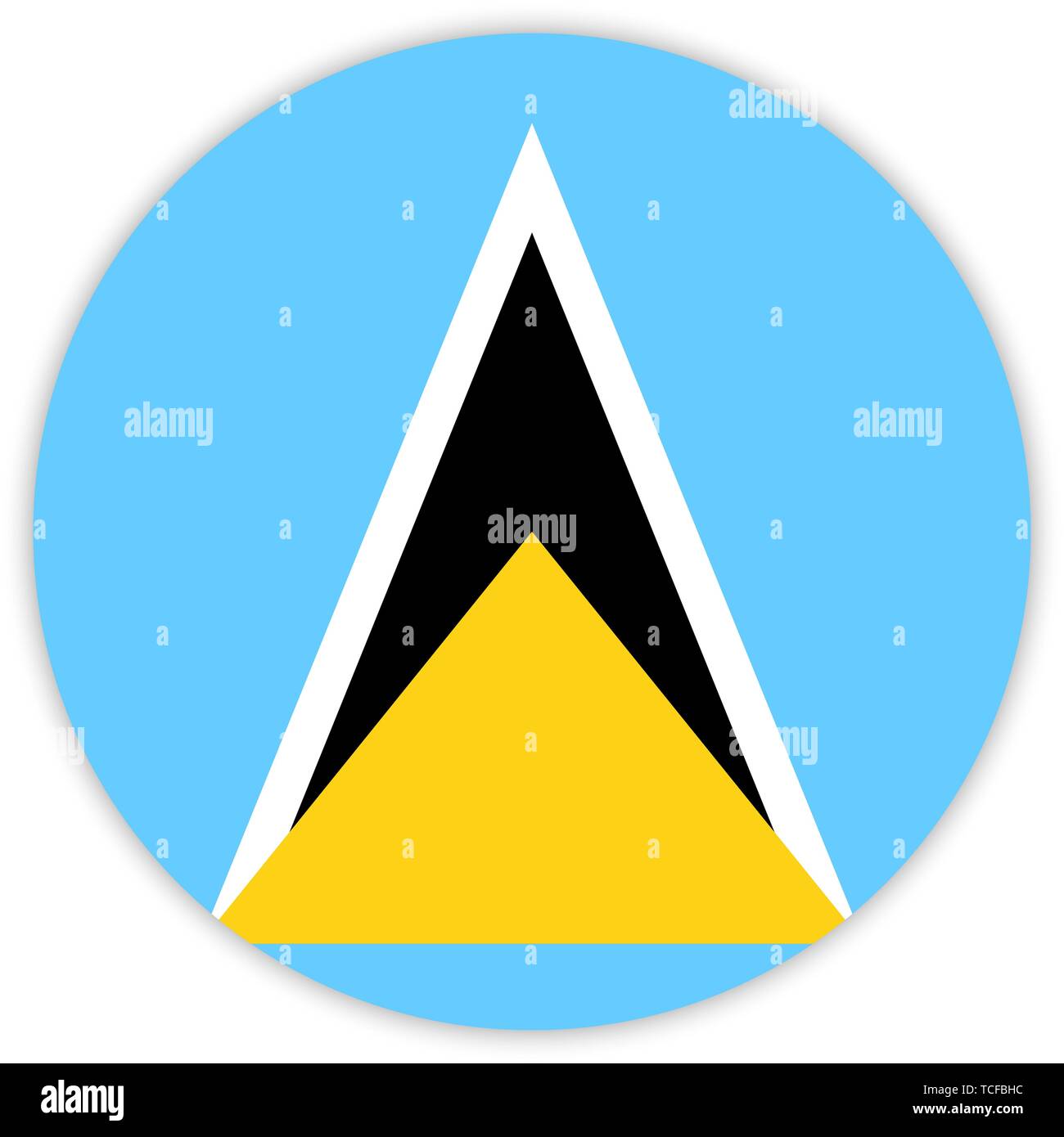 Simple round flag of Saint Lucia . Template for your design . Template ...