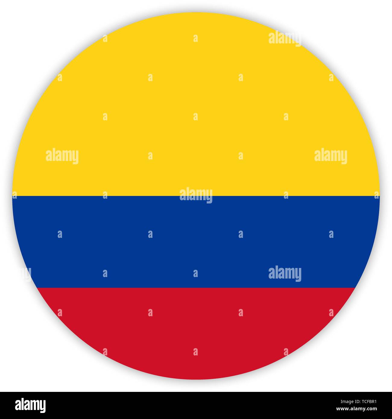Simple round flag of Colombia . Template for your design . Template for ...