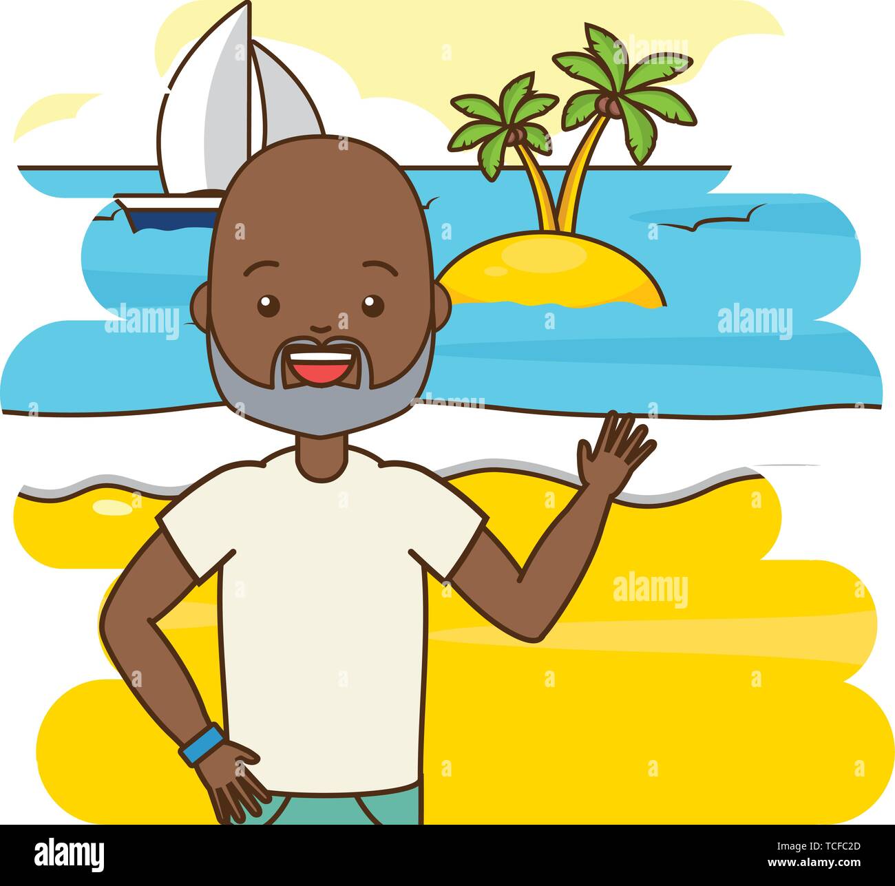 View sea people swimming Stock Vector Images - Alamy