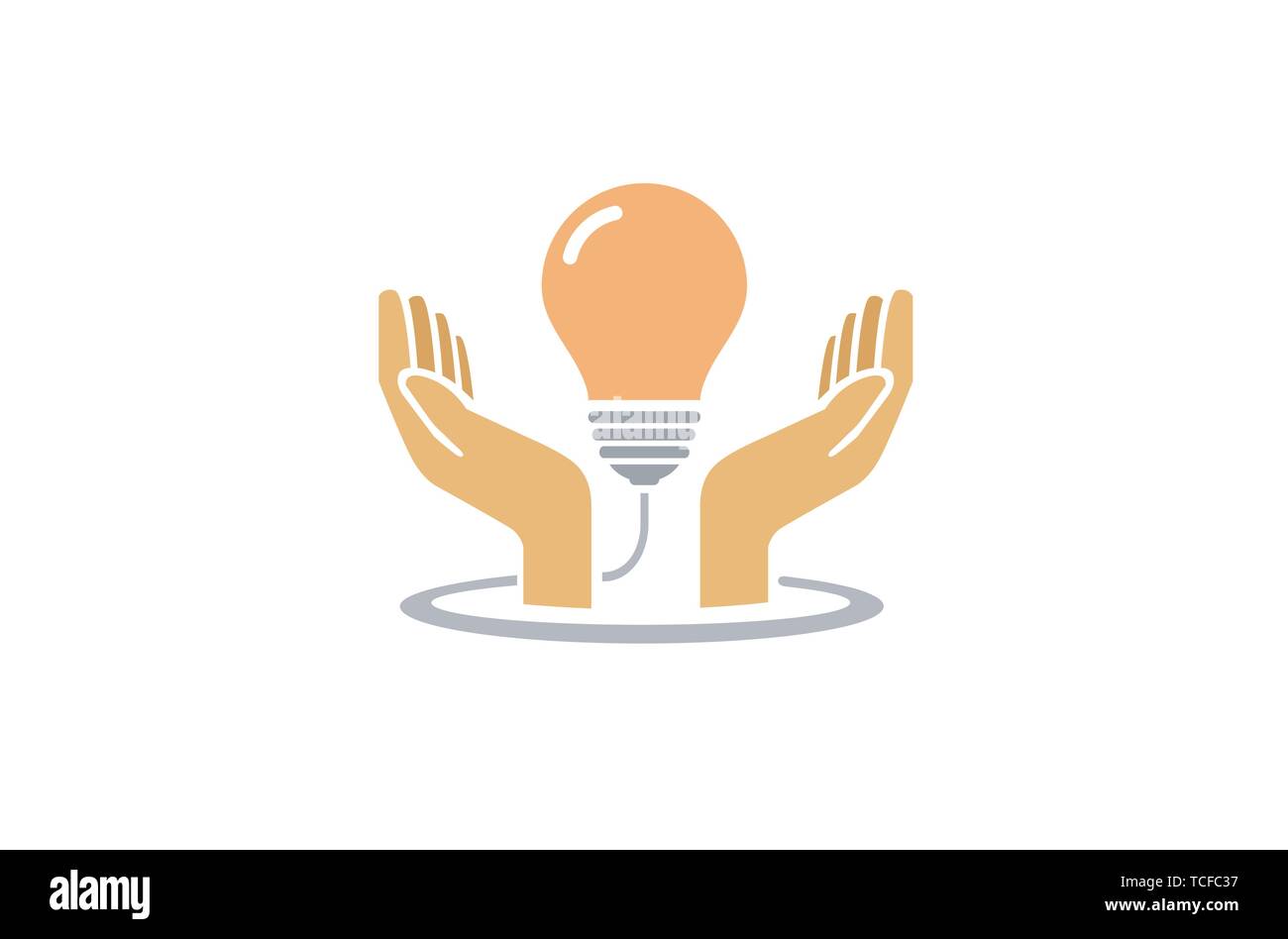 Creative Lamp Hands Logo Vector Design Illustration Stock Vector Image ...