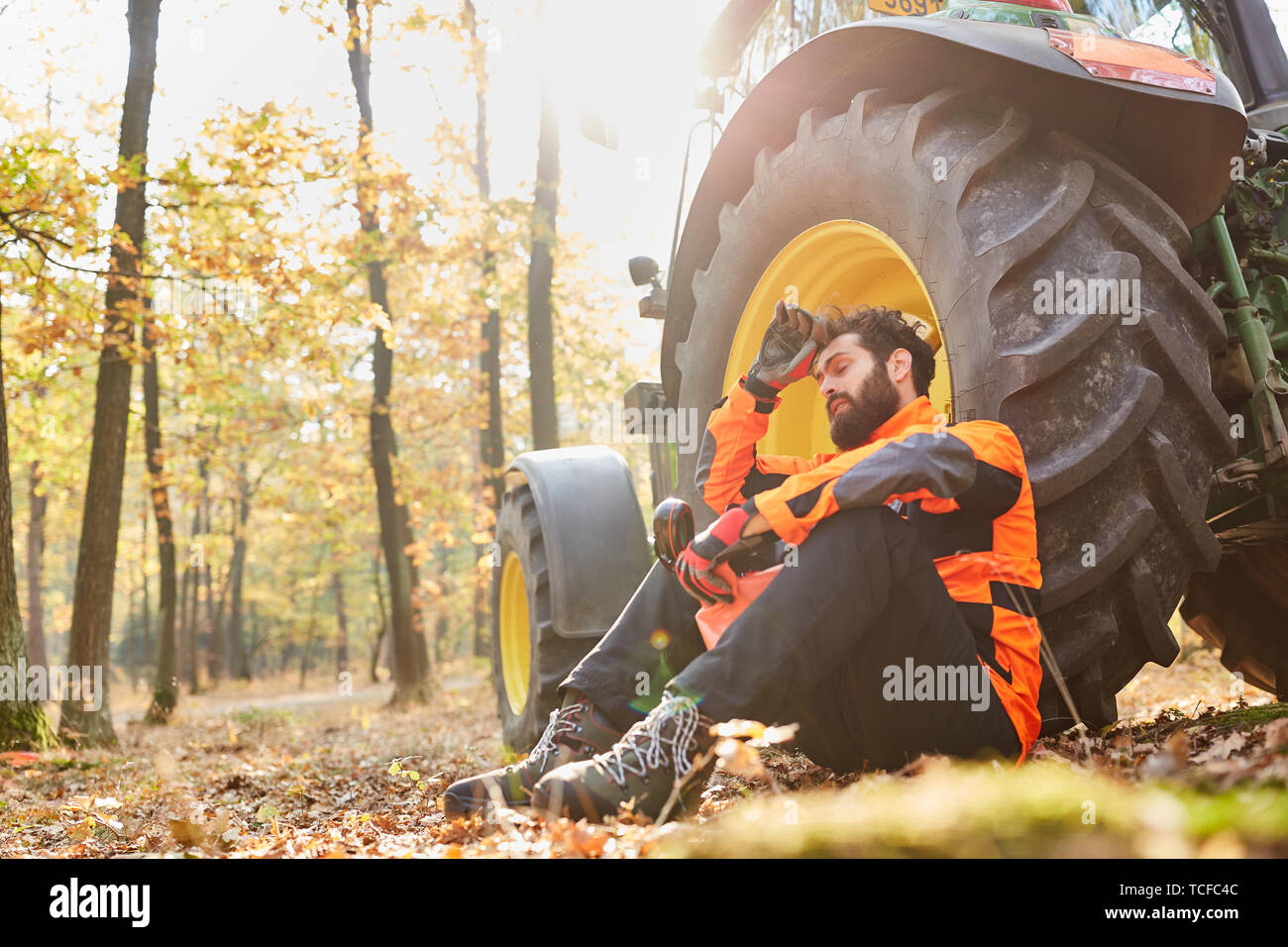 Worker takes break in hi-res stock photography and images - Alamy