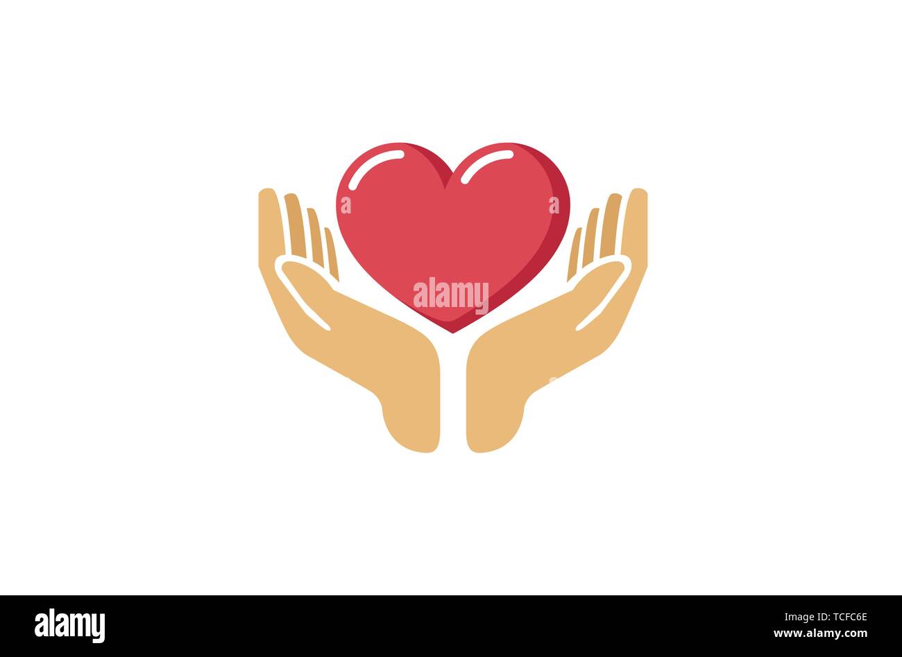 Love Giving Heart Love Hands Holding Logo Design Symbol Illustration ...
