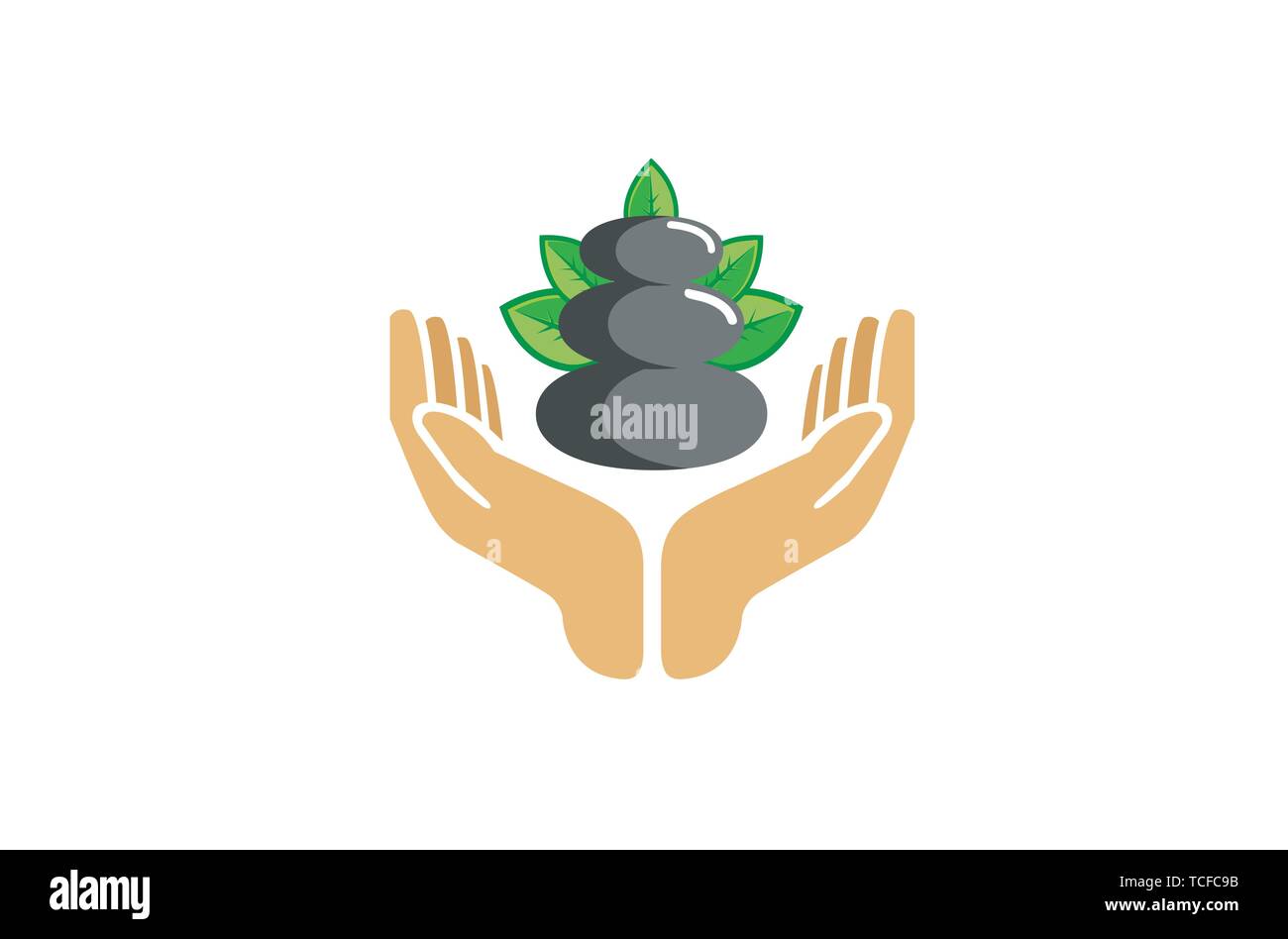 Creative Hands Care Stone Spa Leaves Skins Health Logo Design Symbol ...