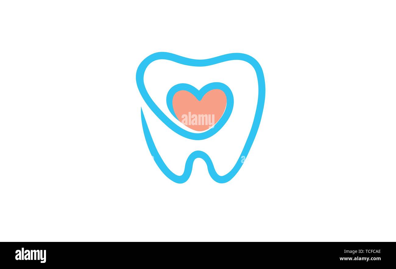 Creative Teeth Heart Inside Logo Design Vector Symbol Illustration ...