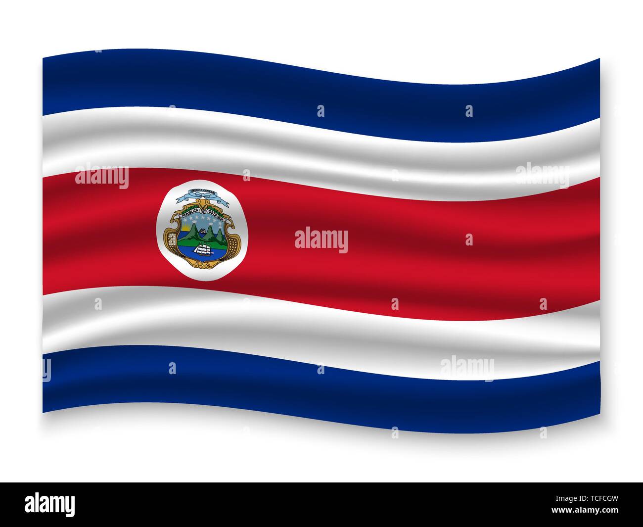 Costa Rican Flag Waving