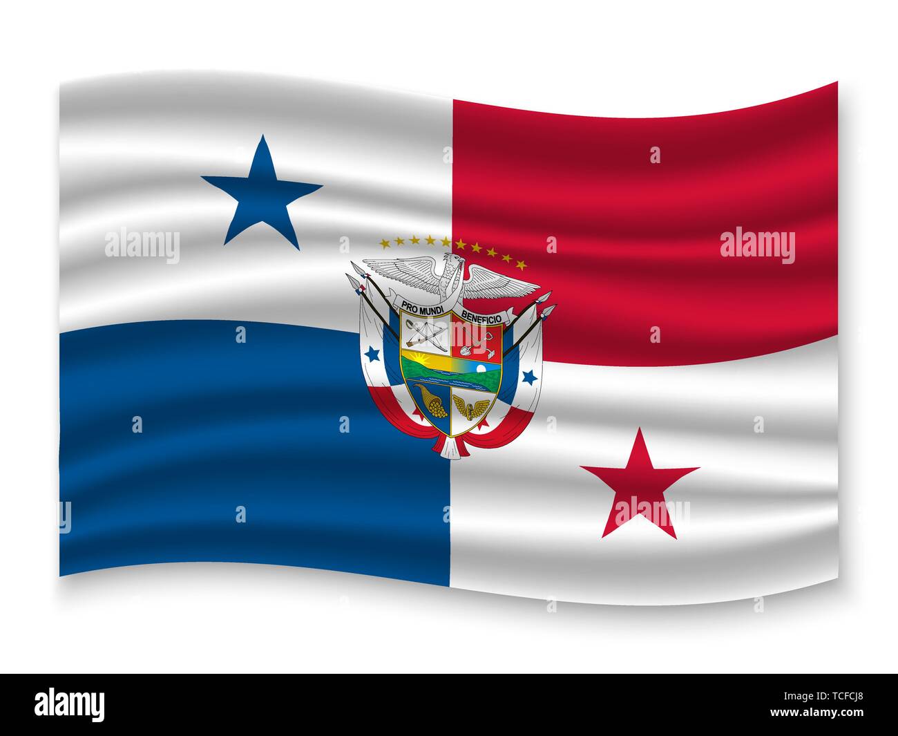 3D Waving Flag of Panama . Template for your design Stock Vector Image ...