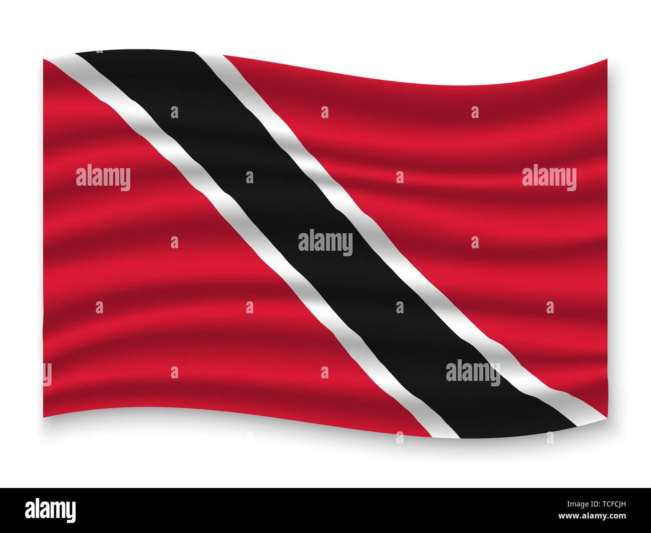 3D Waving Flag of Trinidad . Template for your design Stock Vector ...