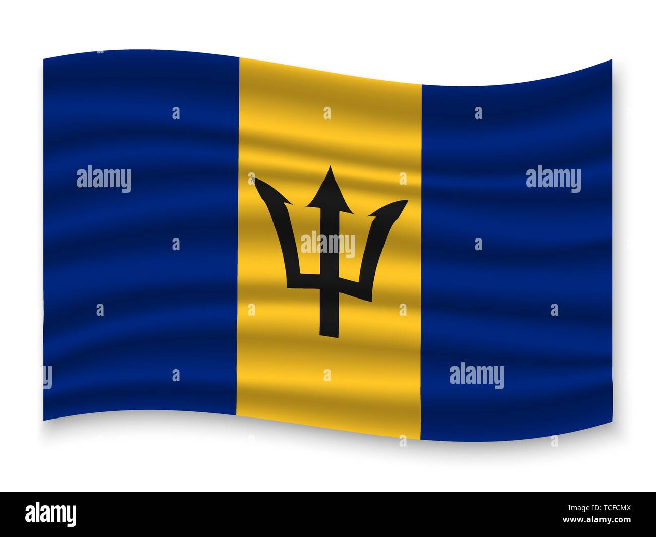 3D Waving Flag of Barbados . Template for your design Stock Vector ...