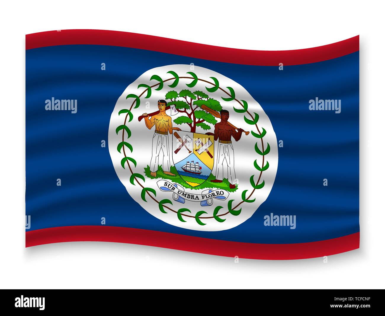 3D Waving Flag of Belize . Template for your design Stock Vector Image ...