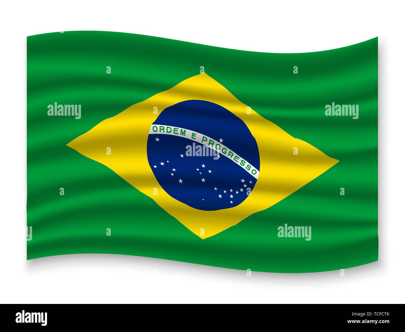 3D Waving Flag of Brazil . Template for your design Stock Vector Image ...
