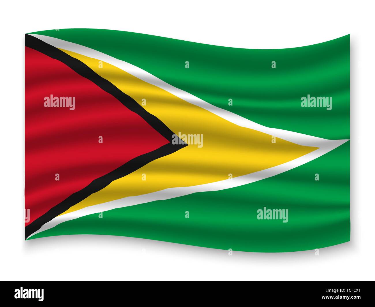 3D Waving Flag of Guyana . Template for your design Stock Vector Image & Art - Alamy