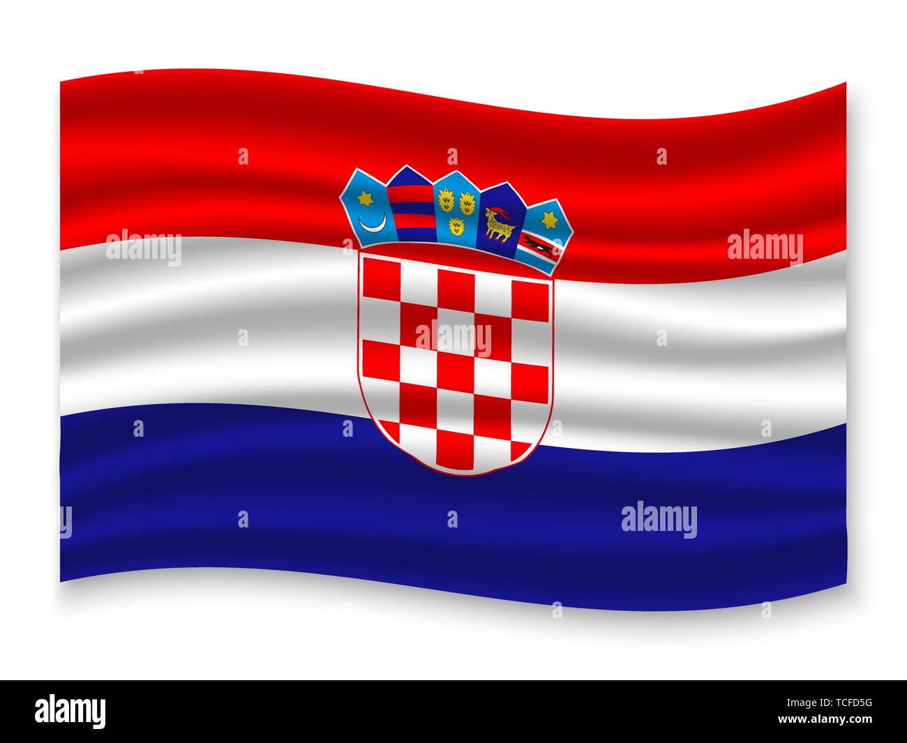 3D Waving Flag of Croatia . Template for your design Stock Vector Image ...