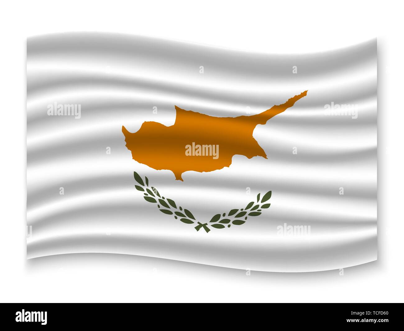 3D Waving Flag of Cyprus . Template for your design Stock Vector Image ...