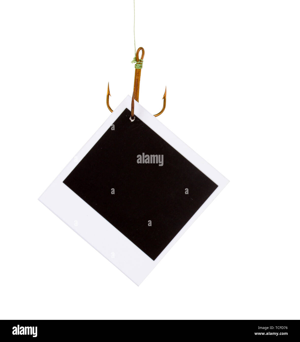 Photo on fish hook isolated on white Stock Photo - Alamy