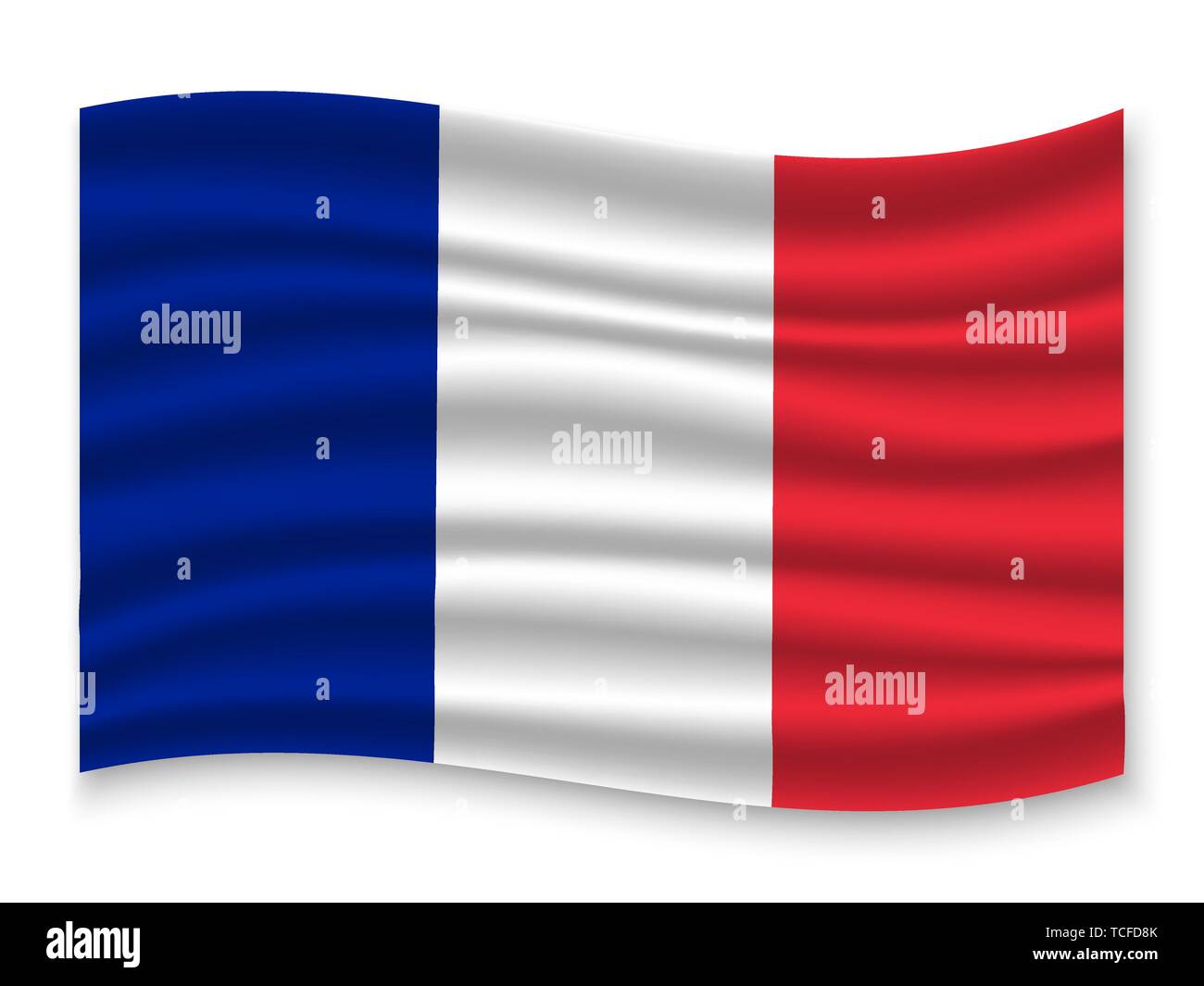 3D Waving Flag of France . Template for your design Stock Vector Image ...