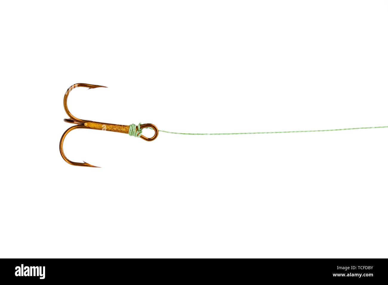 Treble fish hook isolated on white Stock Photo - Alamy