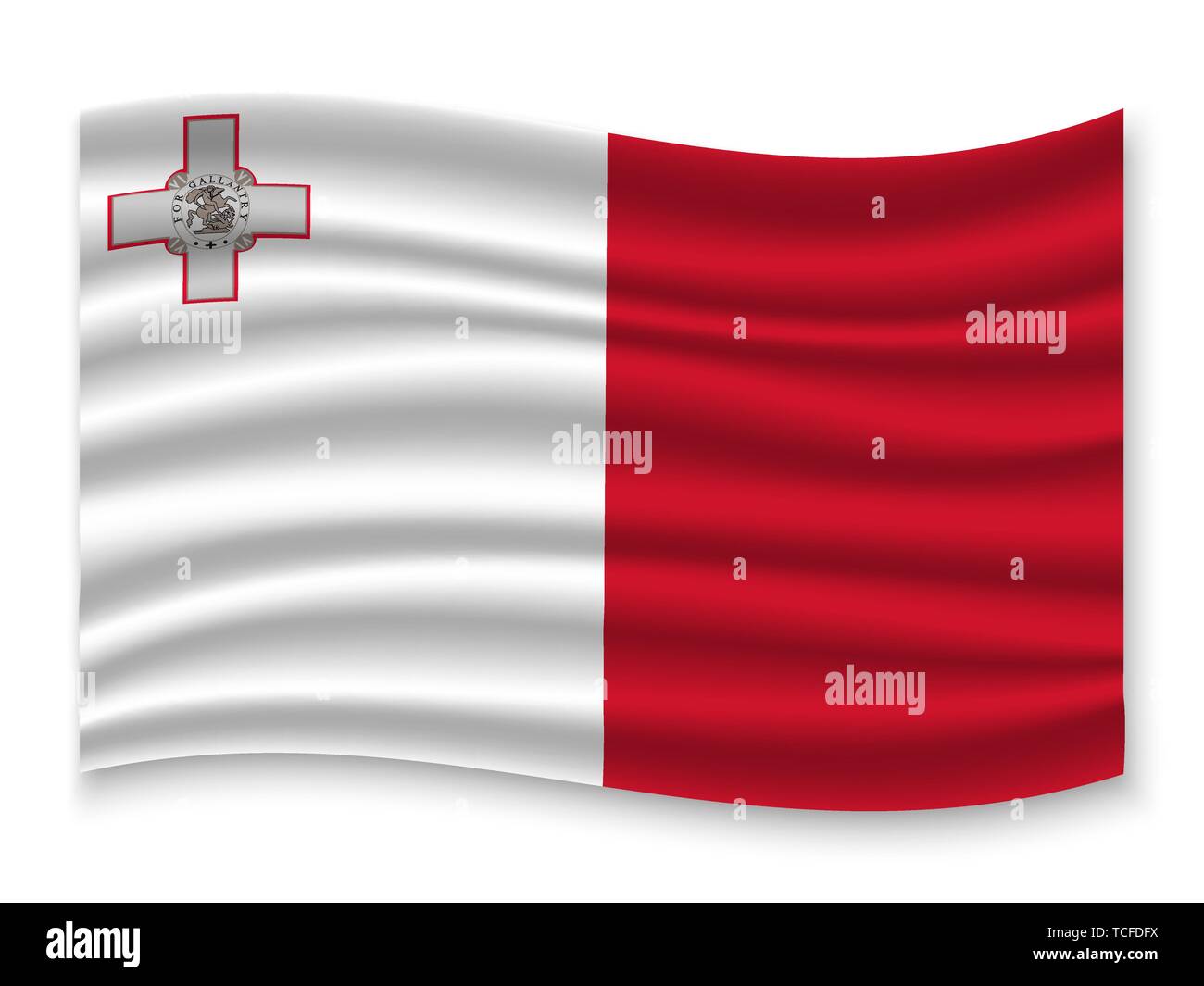 3D Waving Flag of Malta . Template for your design Stock Vector Image ...