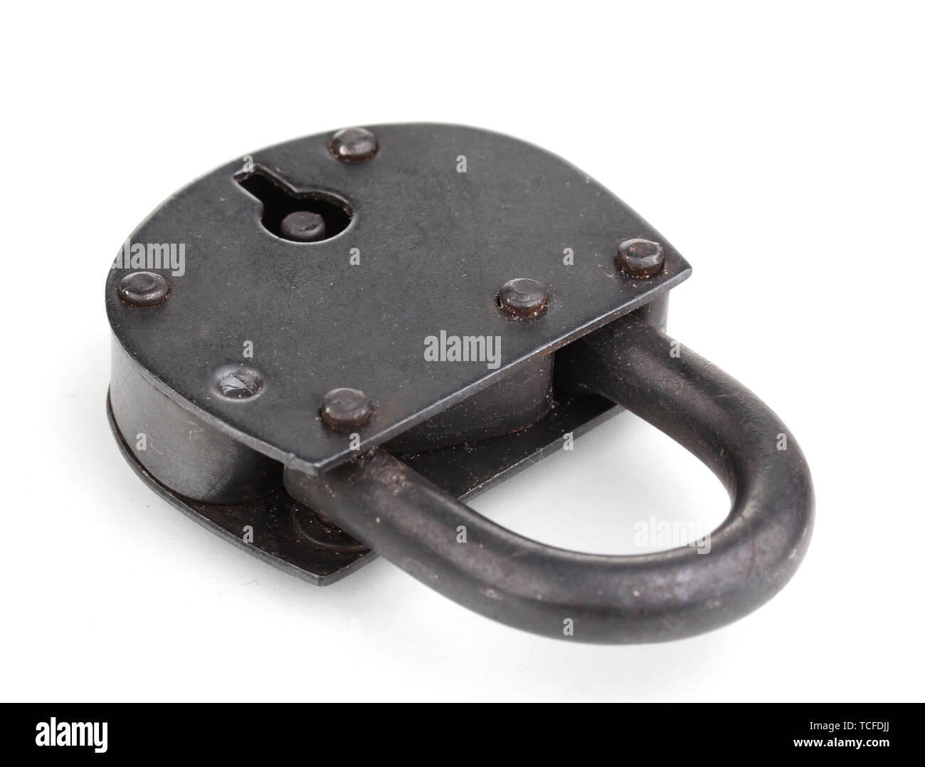 Retro padlock isolated on white Stock Photo - Alamy