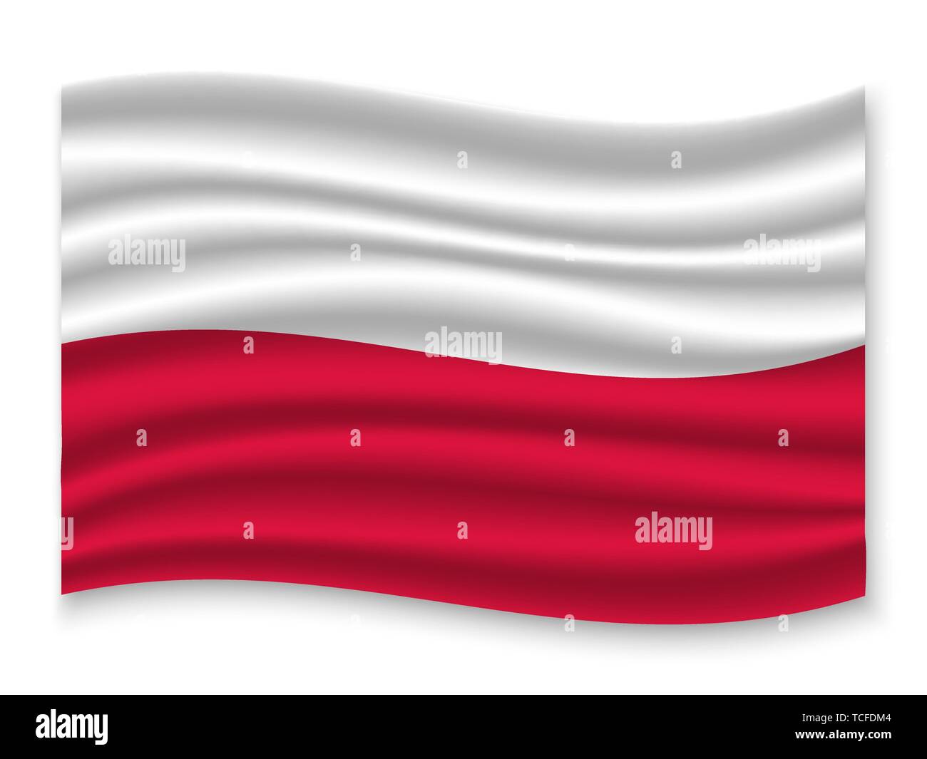 3D Waving Flag of Poland . Template for your design Stock Vector Image ...