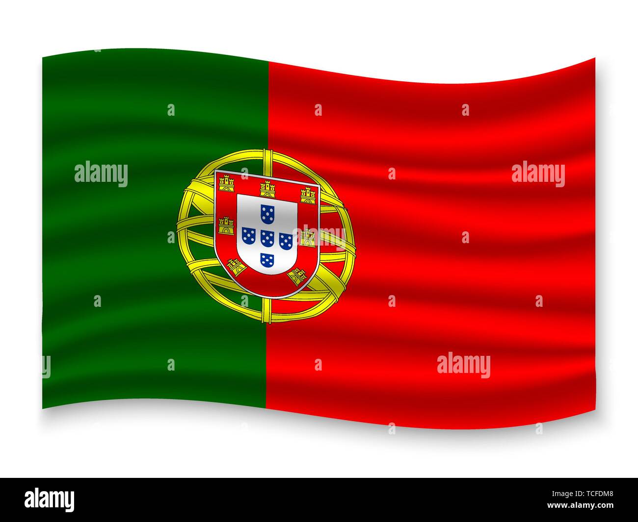 3D Waving Flag of Portugal . Template for your design Stock Vector ...