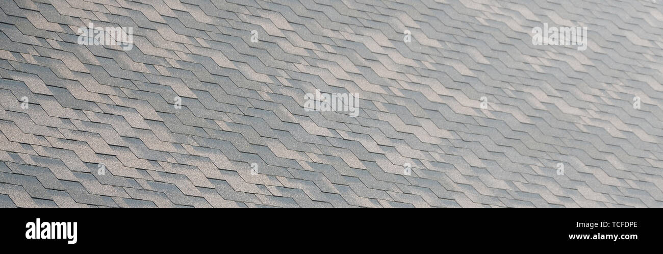 Flexible shingles of bitumen roofing surface. Background mosaic texture ...