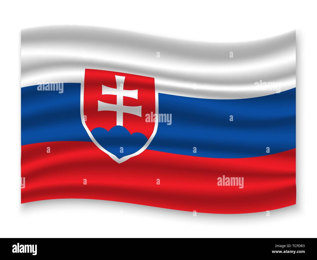 3D Waving Flag of Slovakia . Template for your design Stock Vector ...