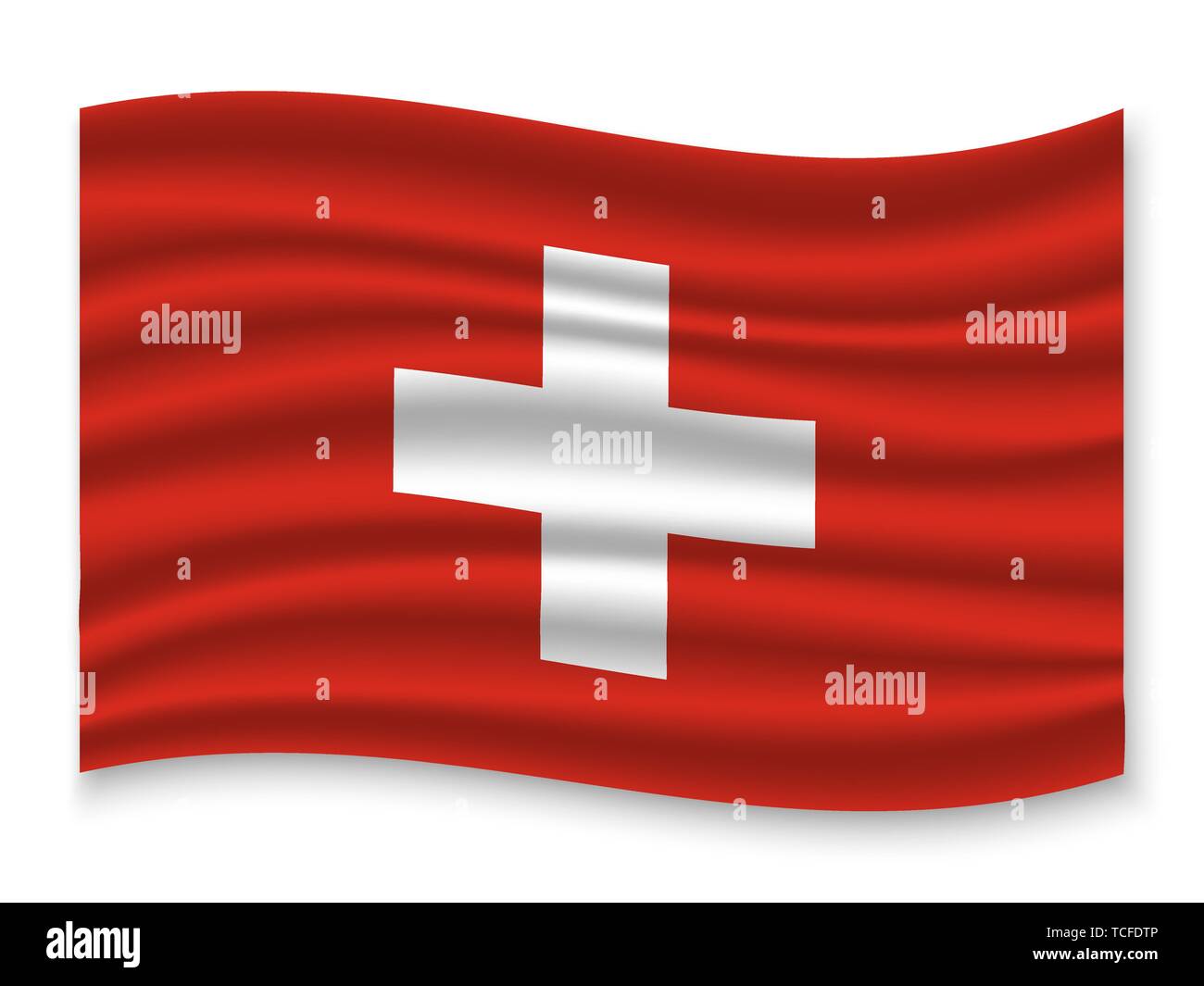 3D Waving Flag of Switzerland . Template for your design Stock Vector ...