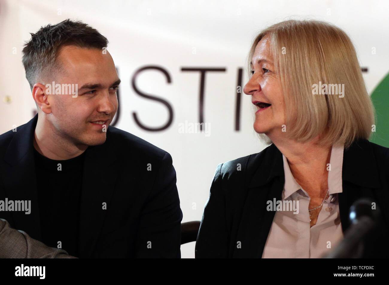 Sally Challen with her son David, during a press conference in central ...