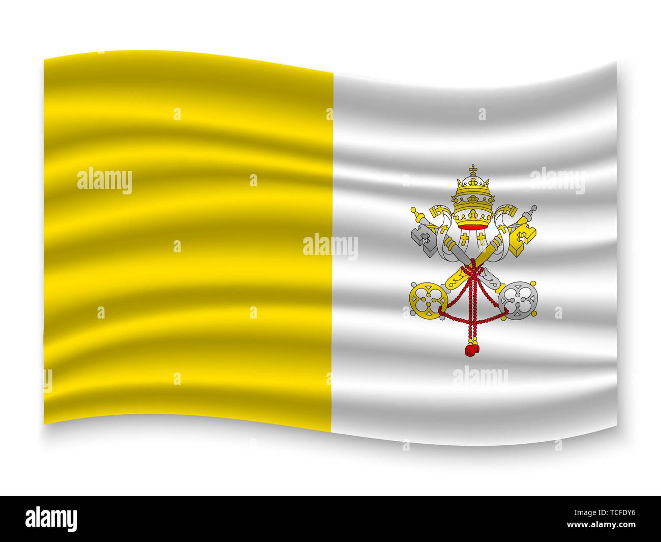 3D Waving Flag of Vatican . Template for your design Stock Vector Image ...