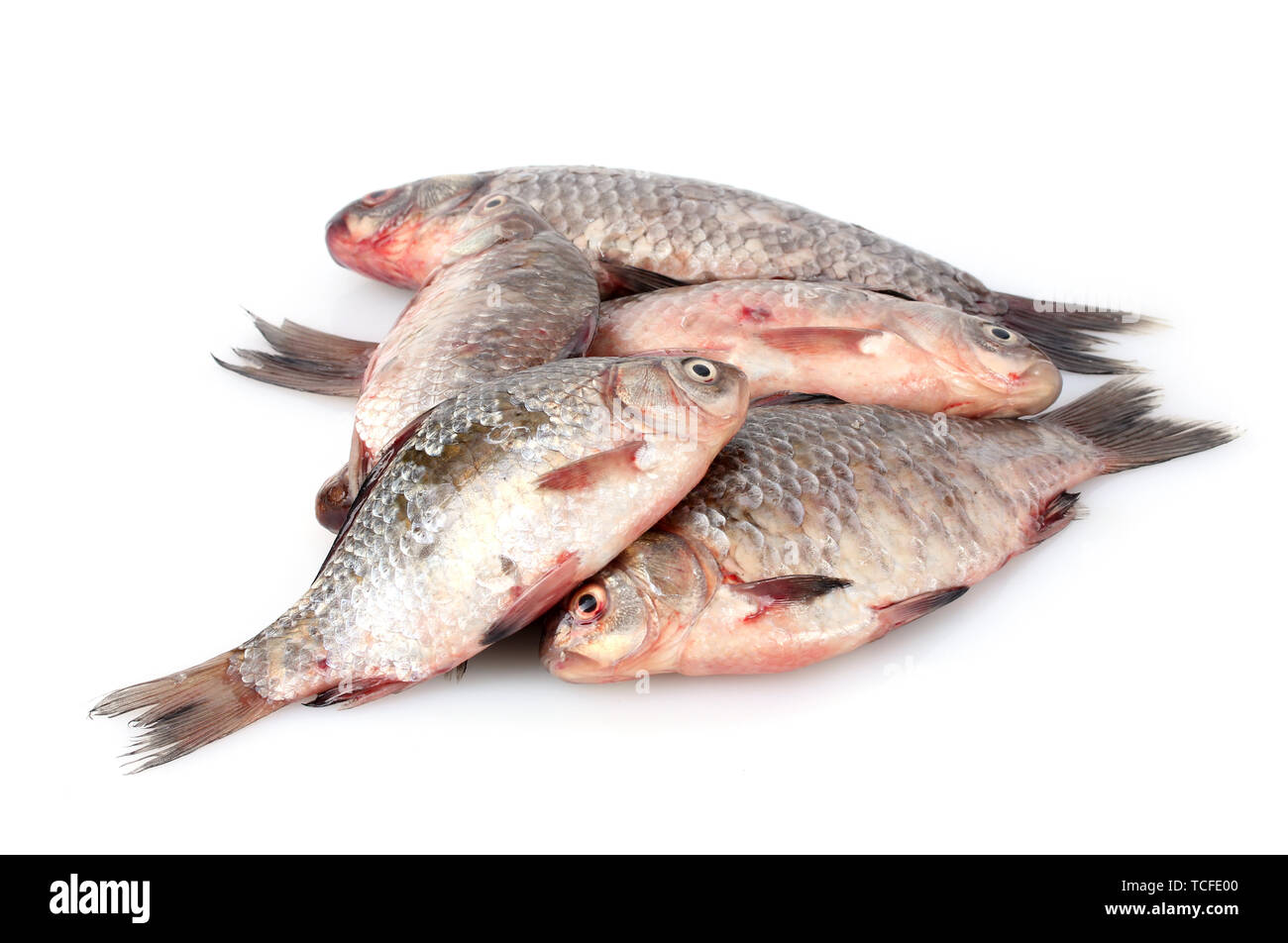 Fresh fishes isolated on white Stock Photo - Alamy