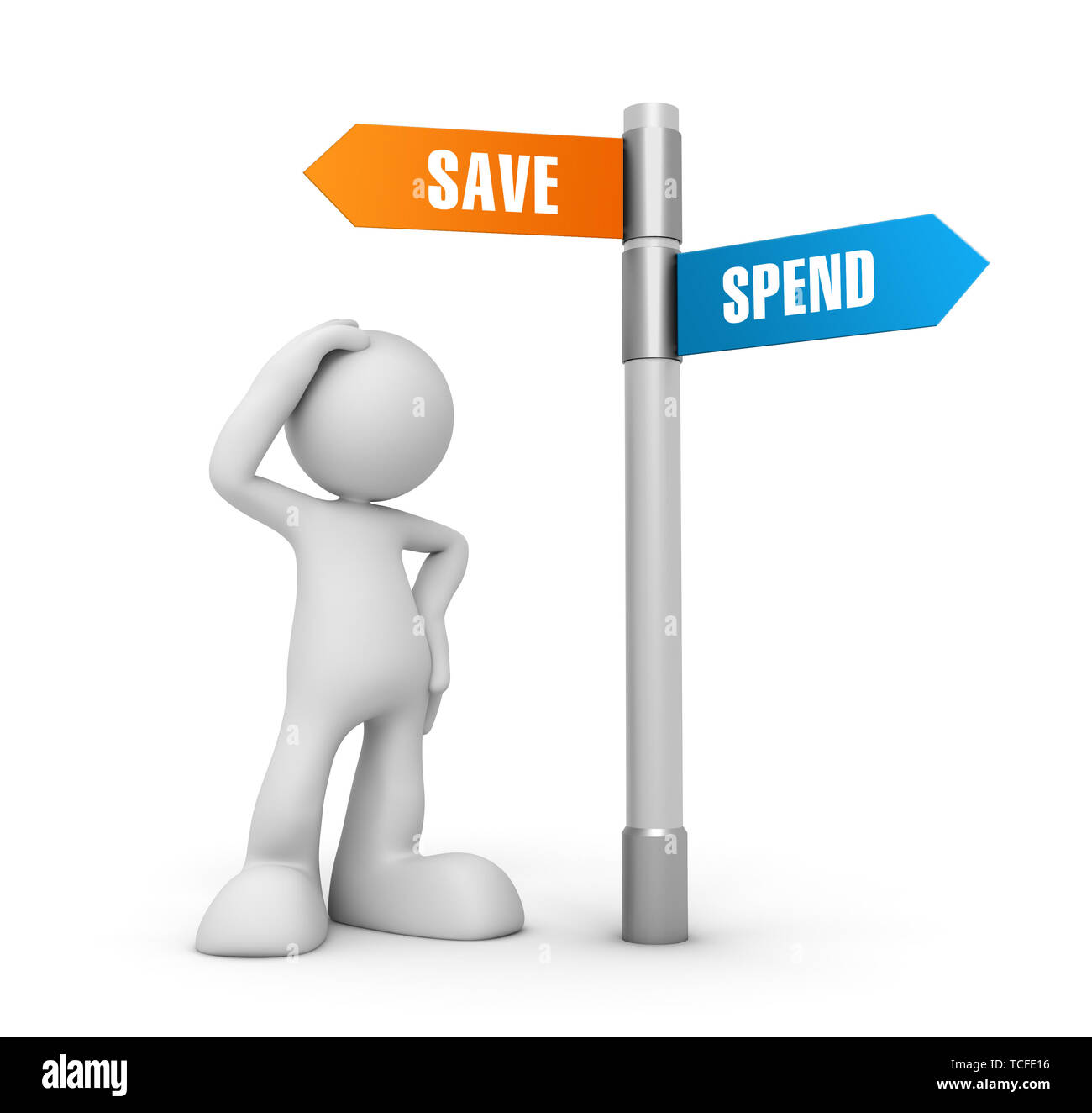 3d people man directional sign hi-res stock photography and images - Alamy