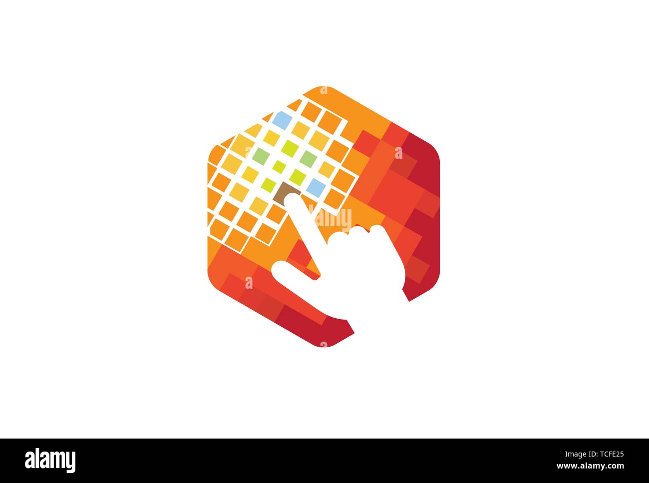 Creative Digital Hexagon Hand Click Logo Design Symbol Illustration ...