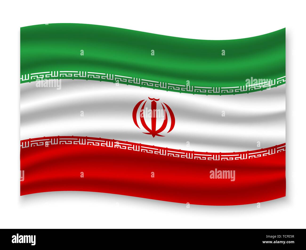 3D Waving Flag of Iran . Template for your design Stock Vector Image ...