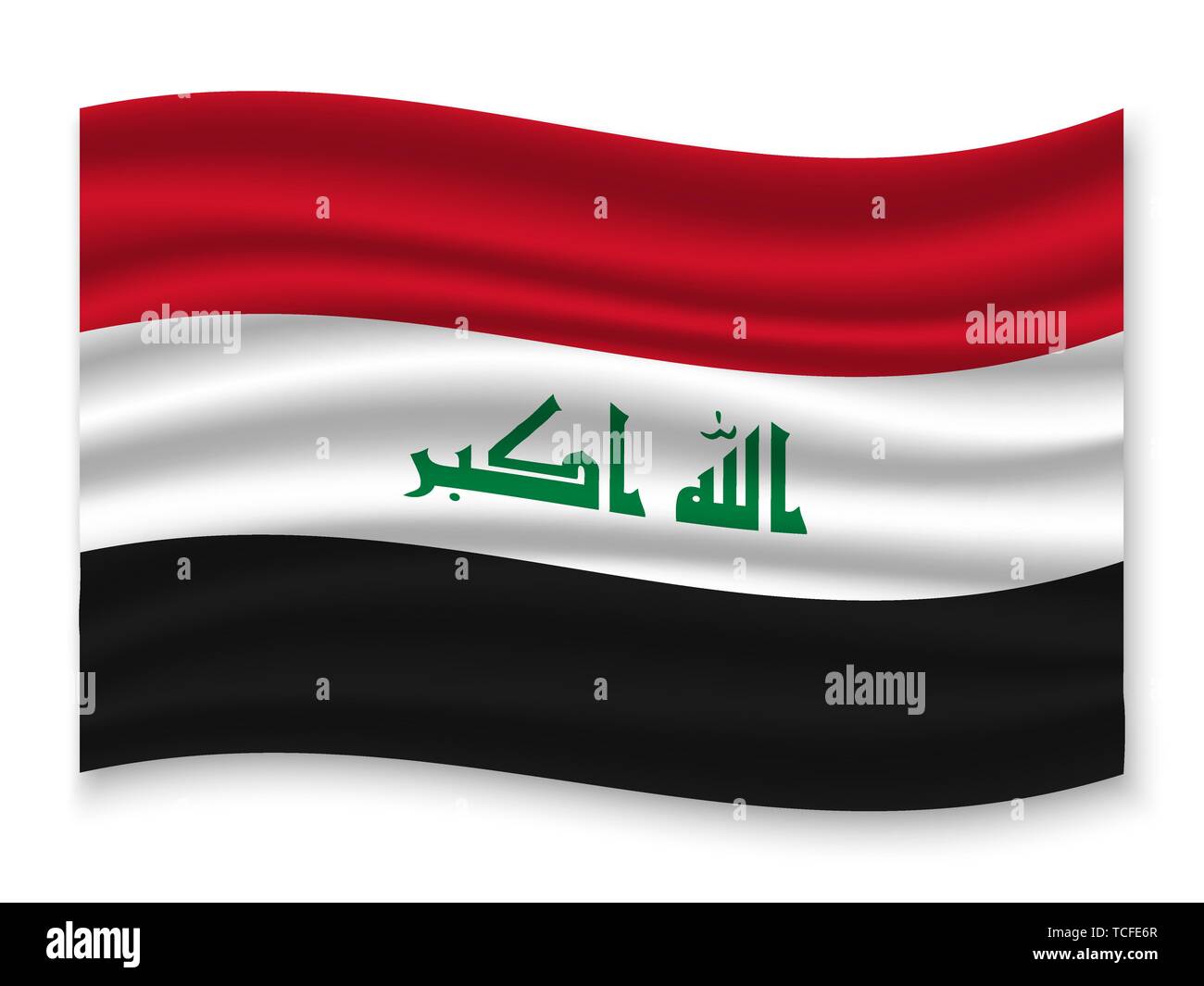 3D Waving Flag of Iraq . Template for your design Stock Vector Image ...