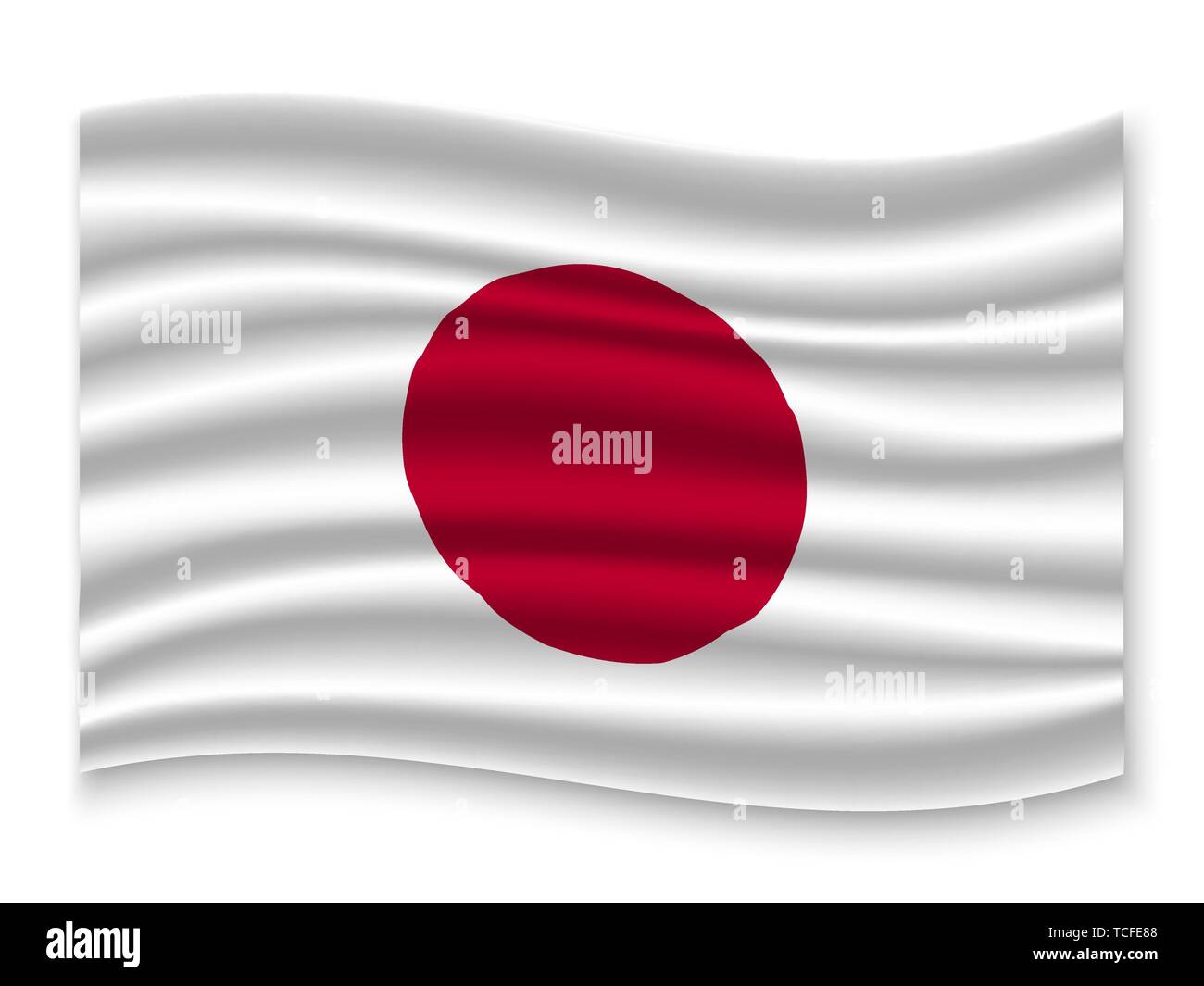 3D Waving Flag of Japan . Template for your design Stock Vector Image ...