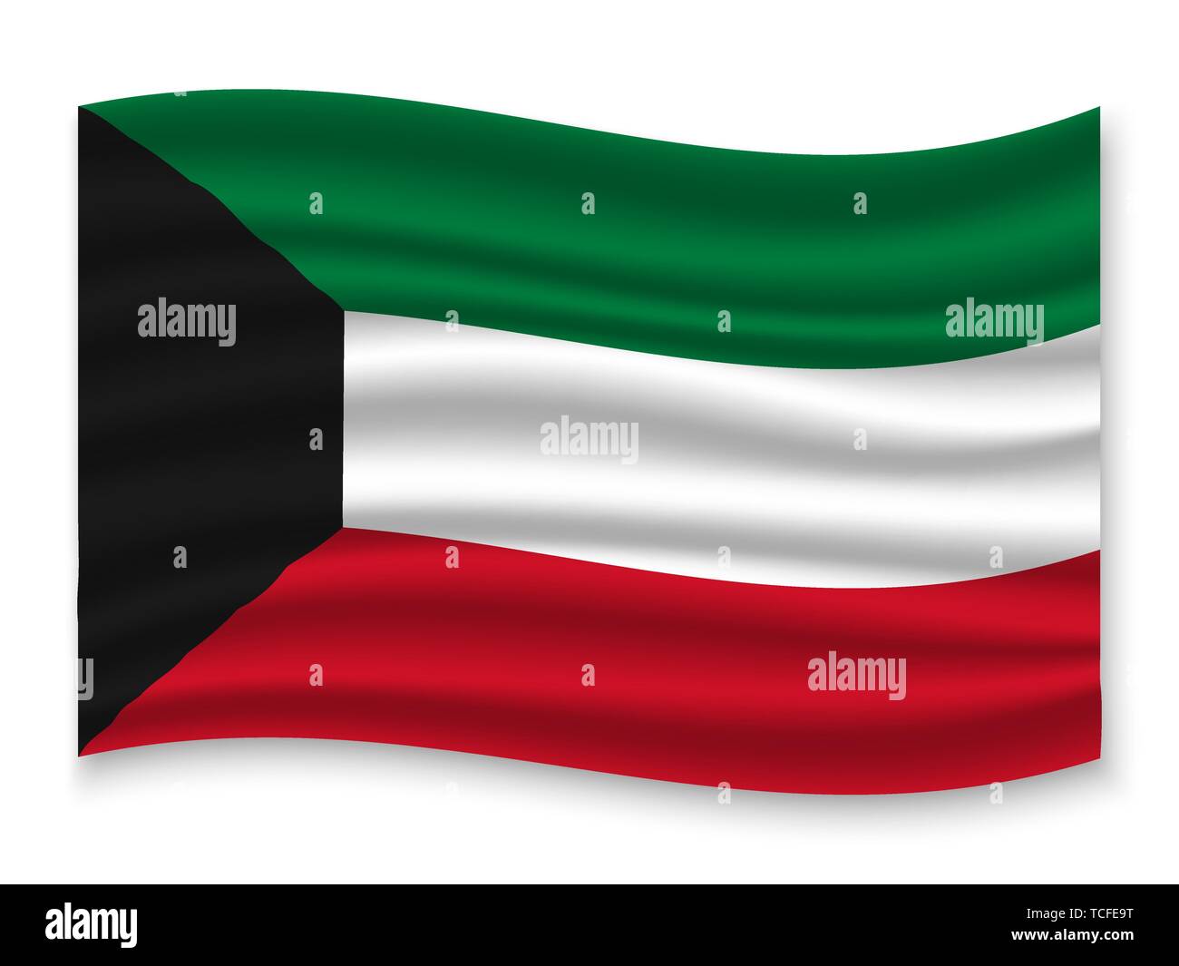 3D Waving Flag of Kuwait . Template for your design Stock Vector Image ...