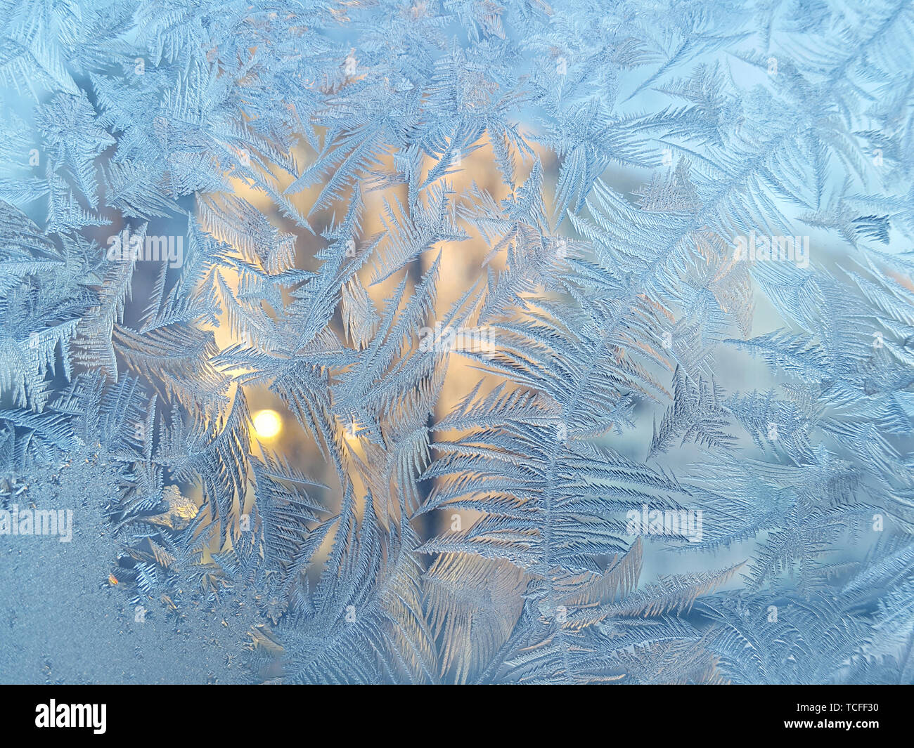 Texture of natural ice pattern and sunlight on winter glass Stock Photo ...