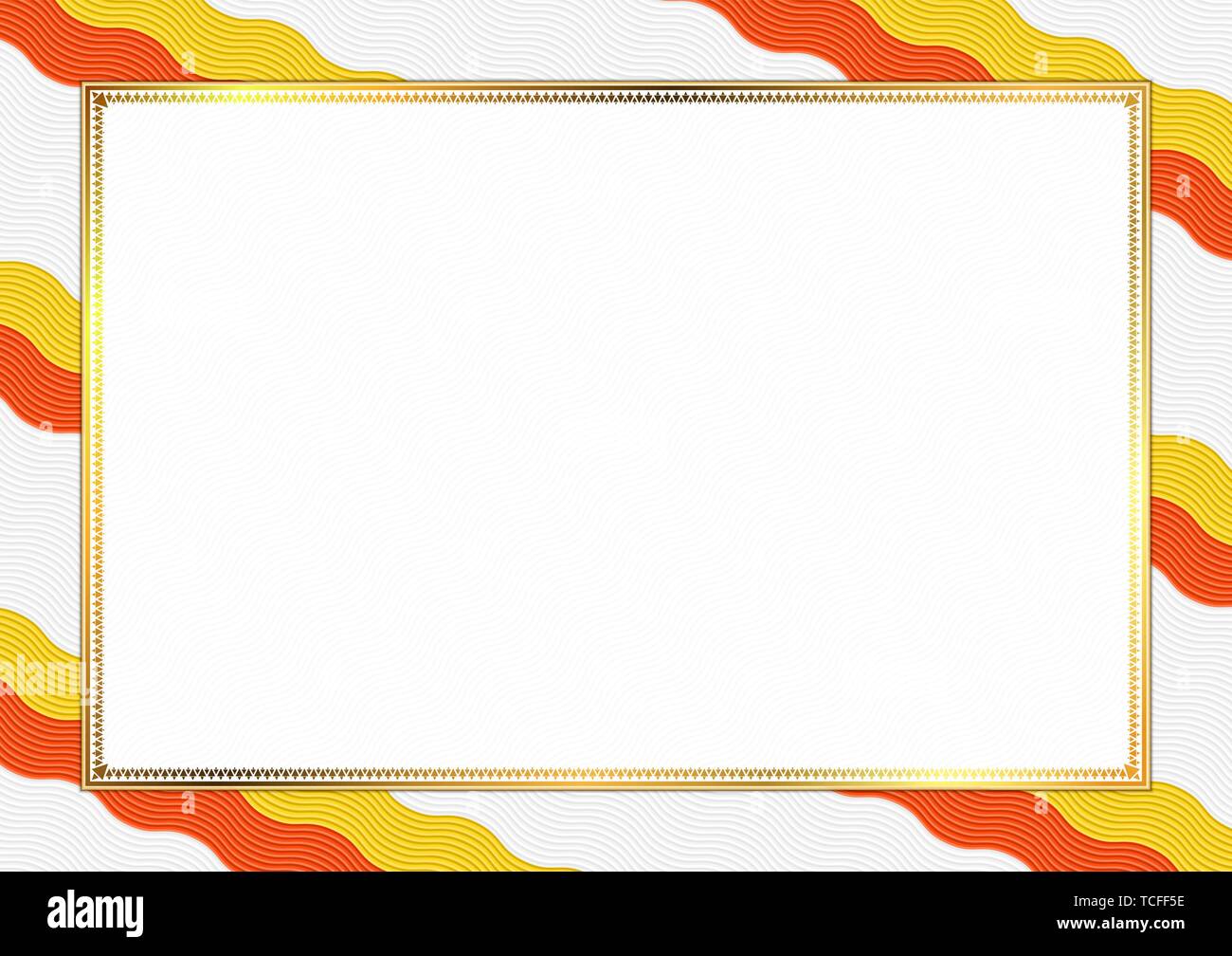 Border made with Bhutan national colors. Template elements for your ...