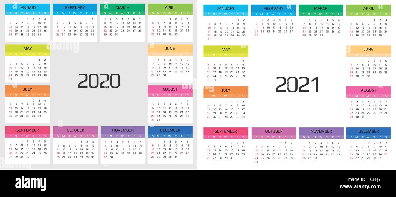 Calendar 2020 template. 12 Months include holiday event Stock Vector ...