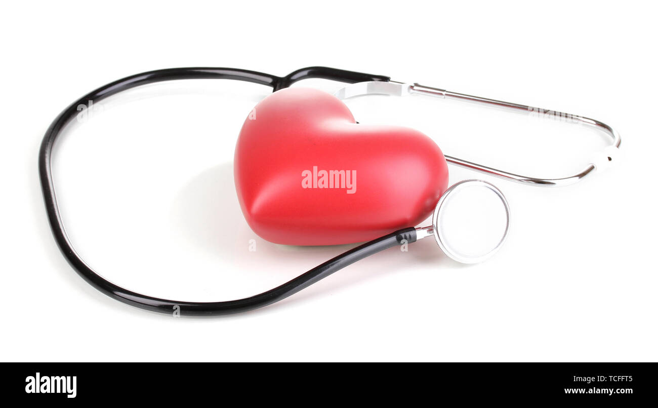 Medical stethoscope and heart isolated on white Stock Photo - Alamy